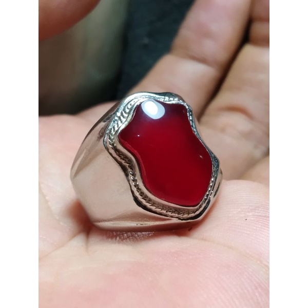 Jual batu akik red baron model terompah nabi | Shopee Indonesia