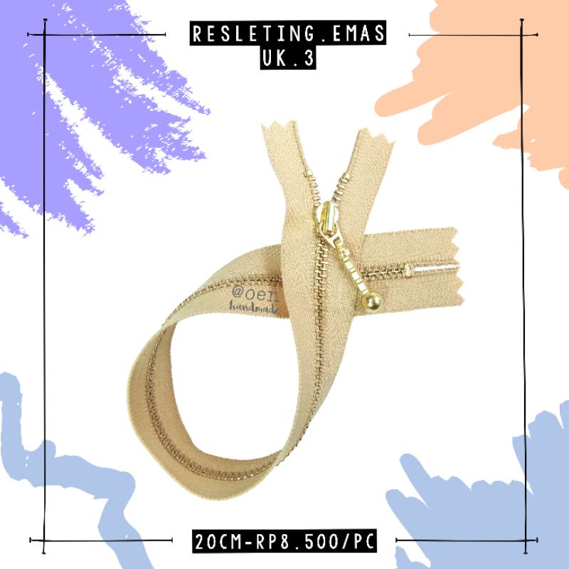 Jual Resleting ykk emas gold 20cm | Shopee Indonesia