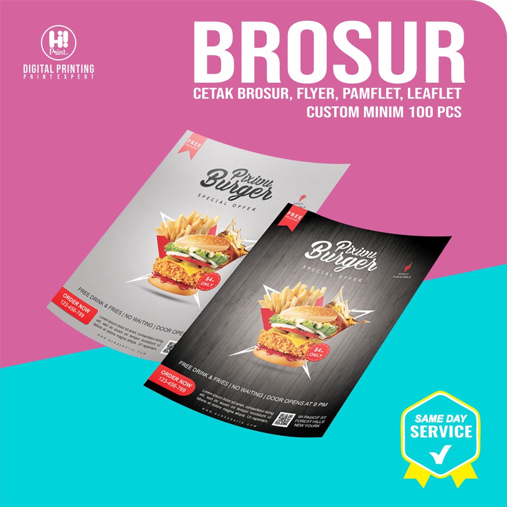 Jual Cetak Brosur Flyer Pamflet Leaflet A5 A4 A6 DL Custom Desain ...