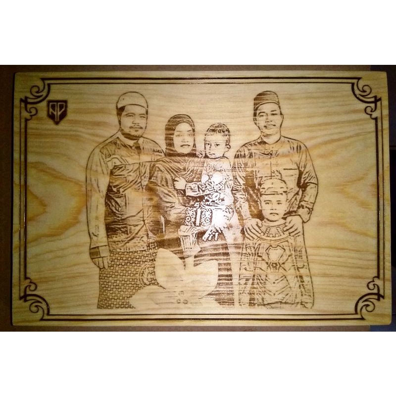 Jual Lukisan Kayu Custom Unik Foto Gambar Logo 30x15cm ukir Grafir ...