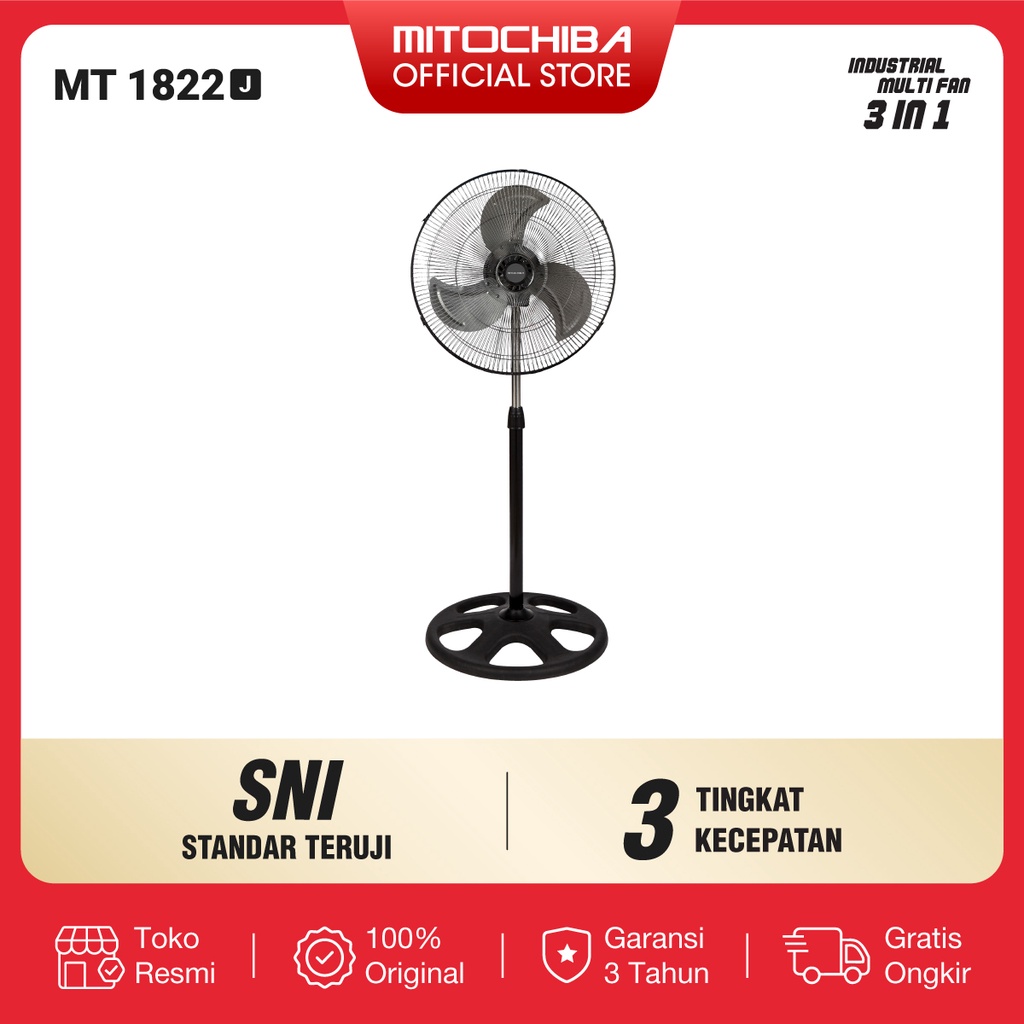 Jual MITOCHIBA Kipas Angin Industrial Fungsi Berdiri, Dinding, Meja Industrial Multi Fan 3 in 1 ...