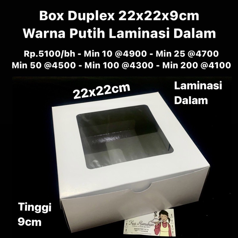 Jual Box Duplex 22x22x9cm Warna Putih Laminasi Dalam | Shopee Indonesia