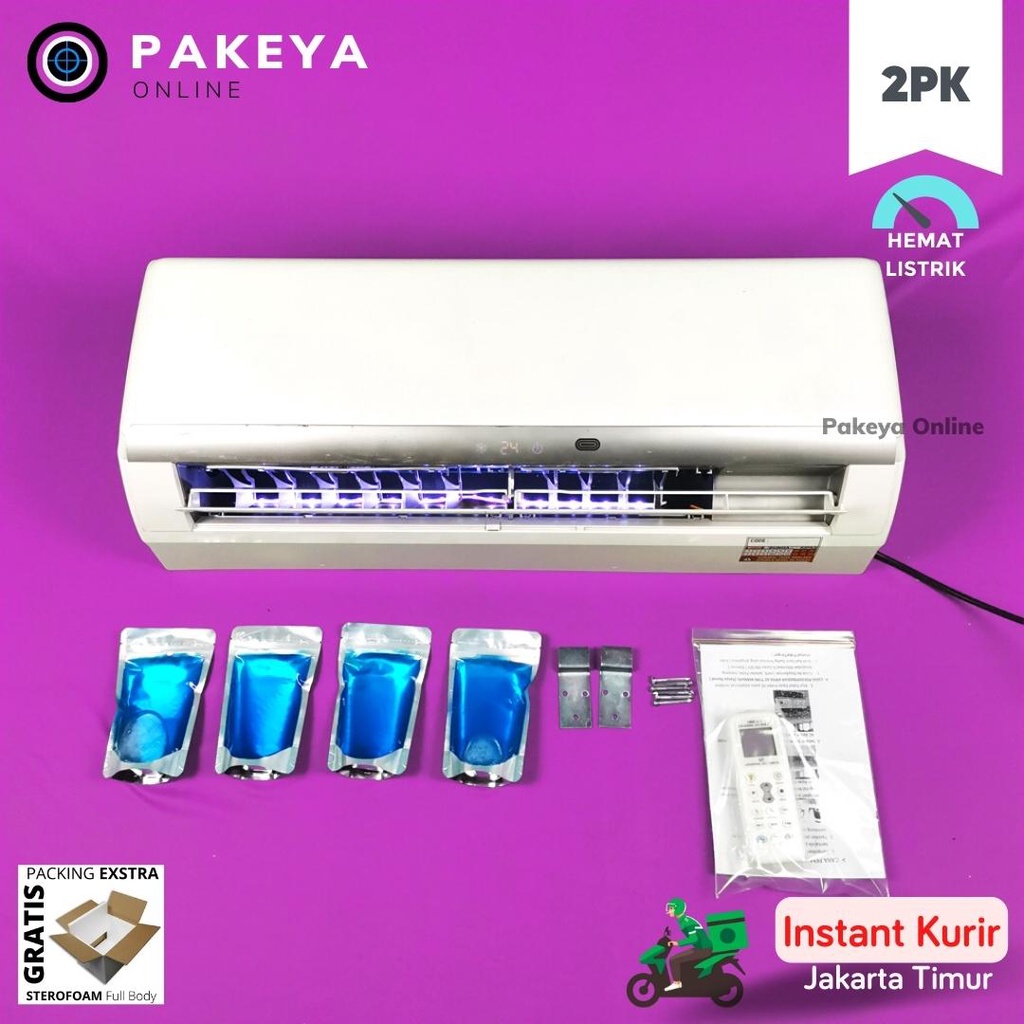 Jual Kipas Angin Model AC Remote 2PK LED Plus ICE GEL Pendingin Lisrik ...