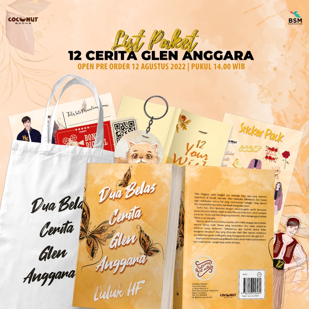 Jual NOVEL DUA BELAS CERITA GLEN ANGGARA NEW COVER + TTD PENULIS KARYA ...