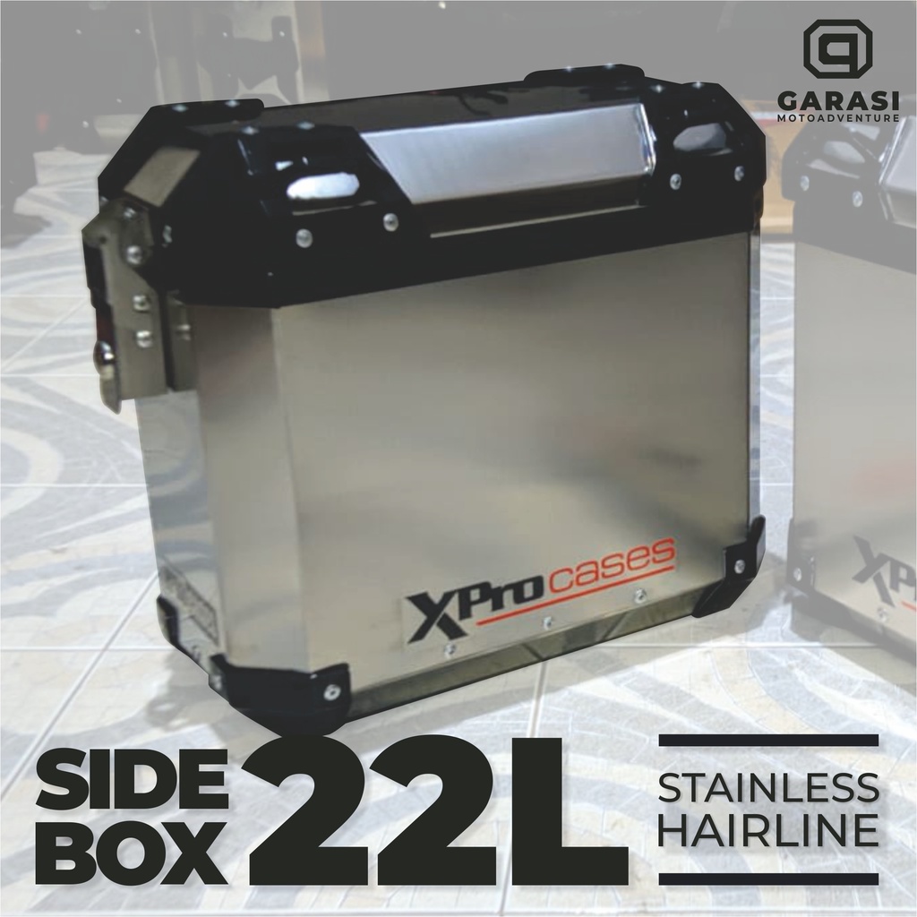 Jual Side Box Pannier 22L Stainless Hairline Xpro Cases | Shopee Indonesia