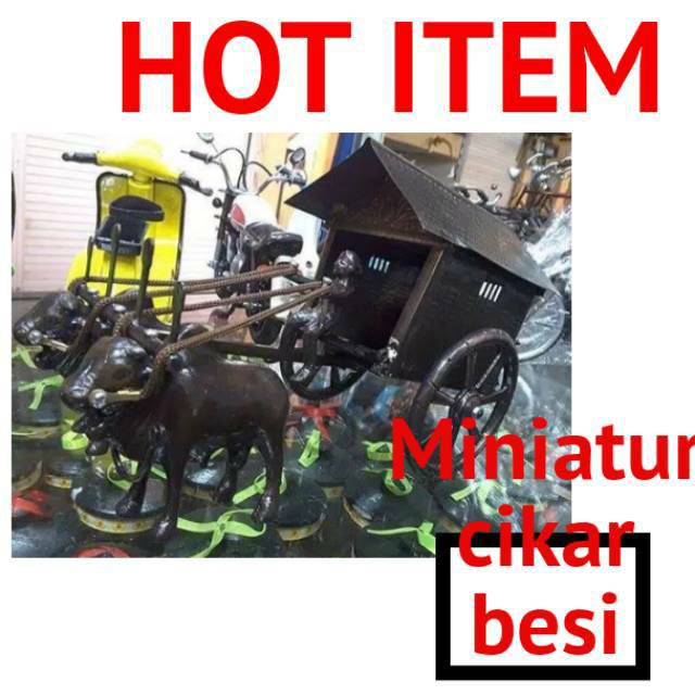Jual MINIATUR CIKAR BESI/CIKAR MINI/GEROBAK SAPI MINI/MINIATUR GEROBAK ...