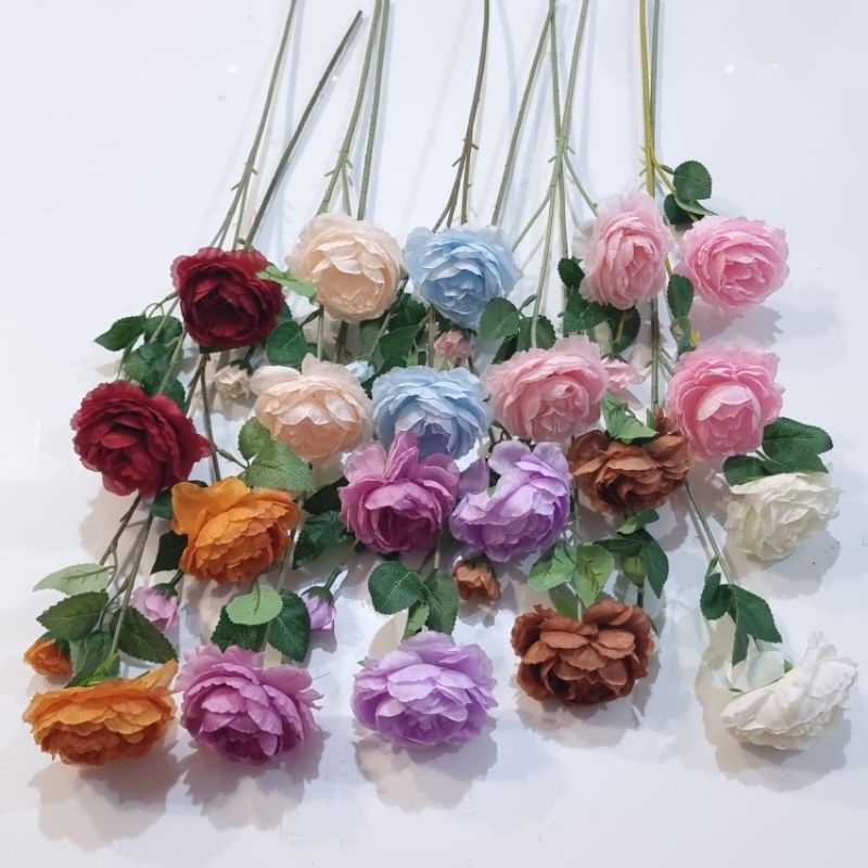 Jual bunga mawar artificial tangkai panjang, mawar dekorasi | Shopee ...