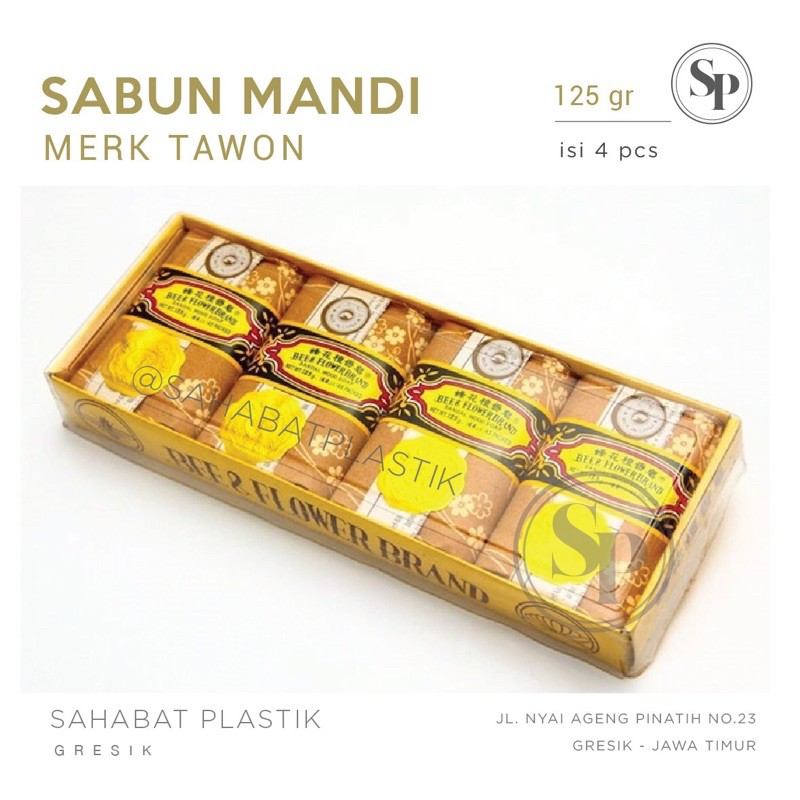 Jual 4 pcs SABUN MANDI TAWON BESAR ASLI / SABUN BEE & FLOWER/ SABUN ...