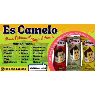 Jual Spanduk Es Camelo Bisa Request Design | Shopee Indonesia