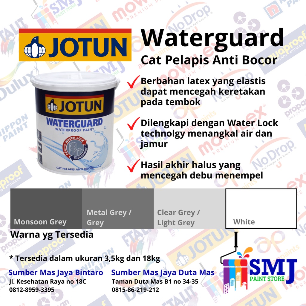 JOTUN WATERGUARD KEMASAN 3,5 LITER, CAT PELAPIS ANTI BOCOR ...