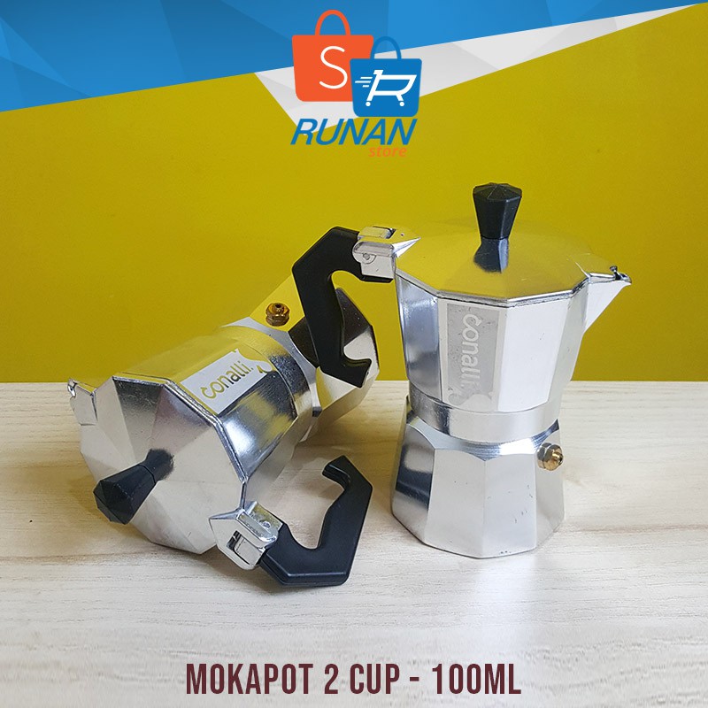 Mokapot 100ml 2 Cup Moka Pot Alat Pembuat Kopi Espresso Coffee Maker ...