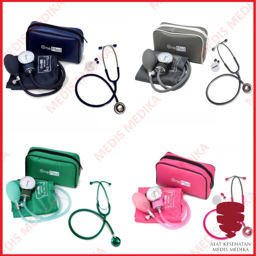 Jual Paket Onemed Stetoskop + Tensimeter Aneroid Stethoscope Tensi ...