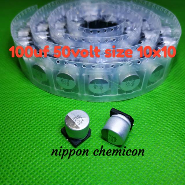 Jual Solid kapasitor capasitor elko elco SMD 100uf 50v 10x10 High ...