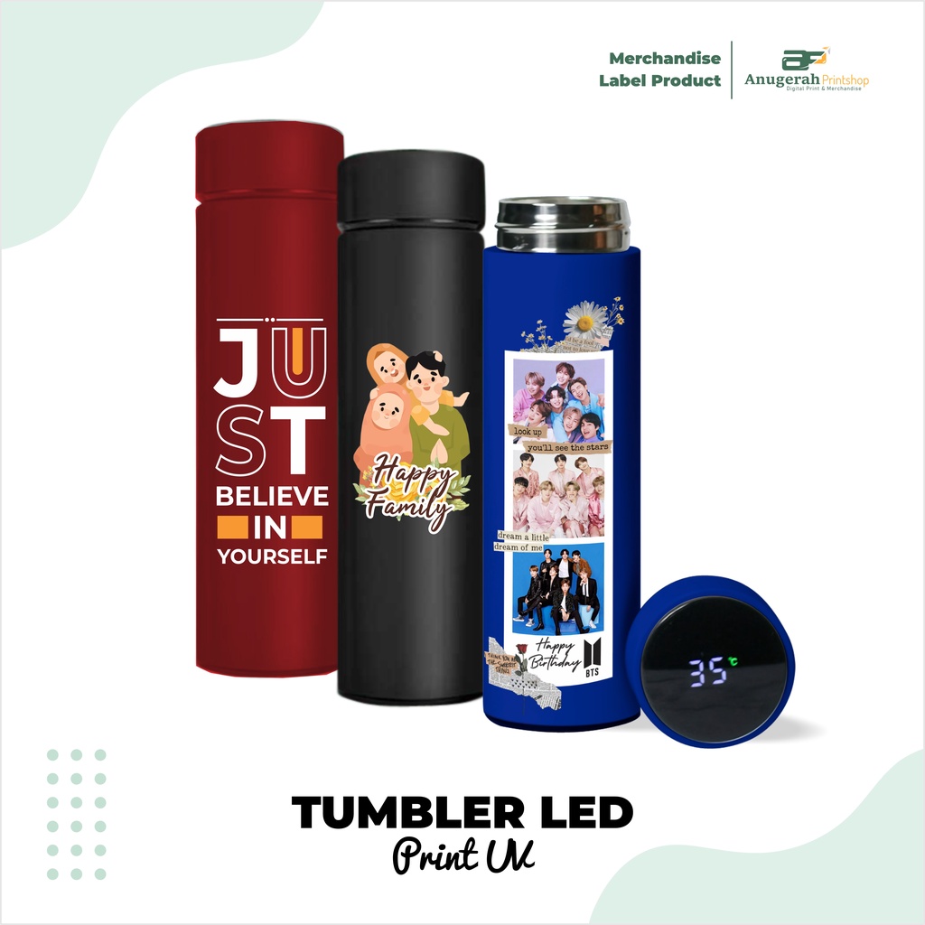 Jual Tumbler Termos LED 500ml Custom Print UV | Shopee Indonesia