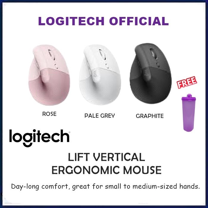 Jual Logitech LIFT Mouse Ergonomic Vertical Wireless Bluetooth Silent ...