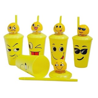Jual Tempat Minum Karakter Emoticon LED / Botol Emoticon Emoji /Gelas ...