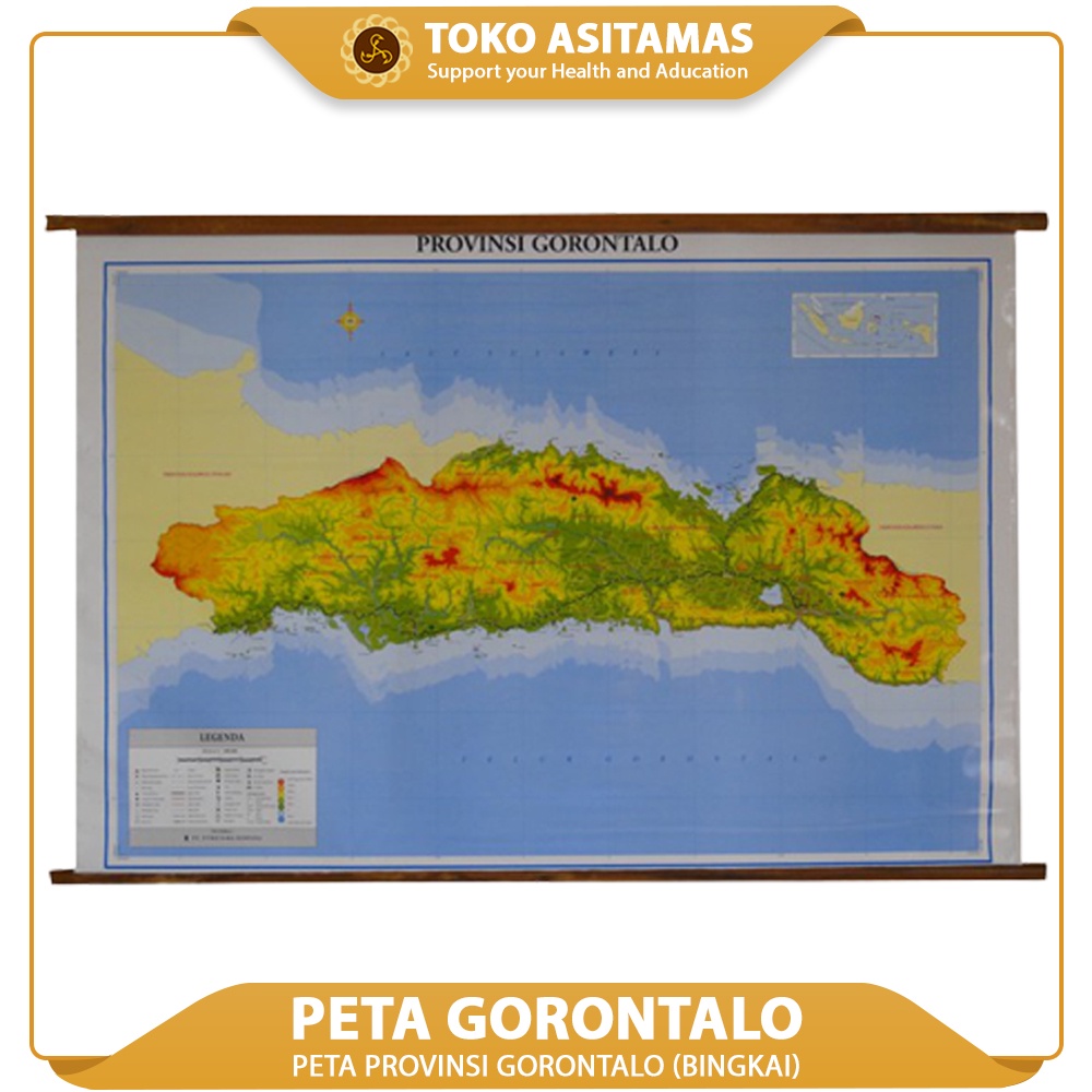 Jual Peta Provinsi Gorontalo (Bingkai) Indonesia|Shopee Indonesia