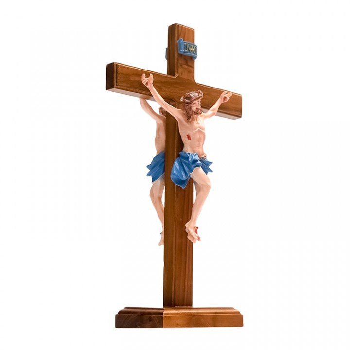 Jual Salib Duduk Katolik Kayu Jati Yesus Dua Sisi 30cm - Salib Rohani ...