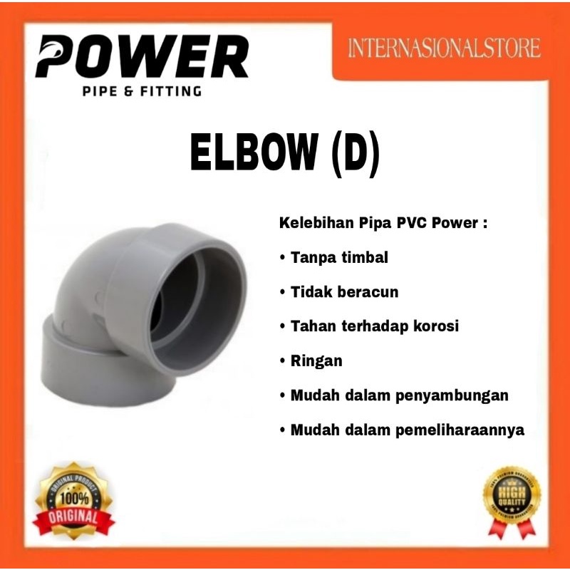 Jual Elbow Fitting Pipa PVC Power D Uk 6inch | Shopee Indonesia