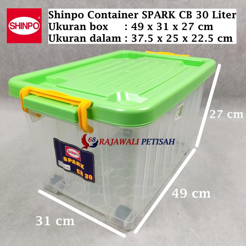 Jual SHINPO SPARK CB 30 Liter | Container Box Roda Transparan | Uk. 49 ...