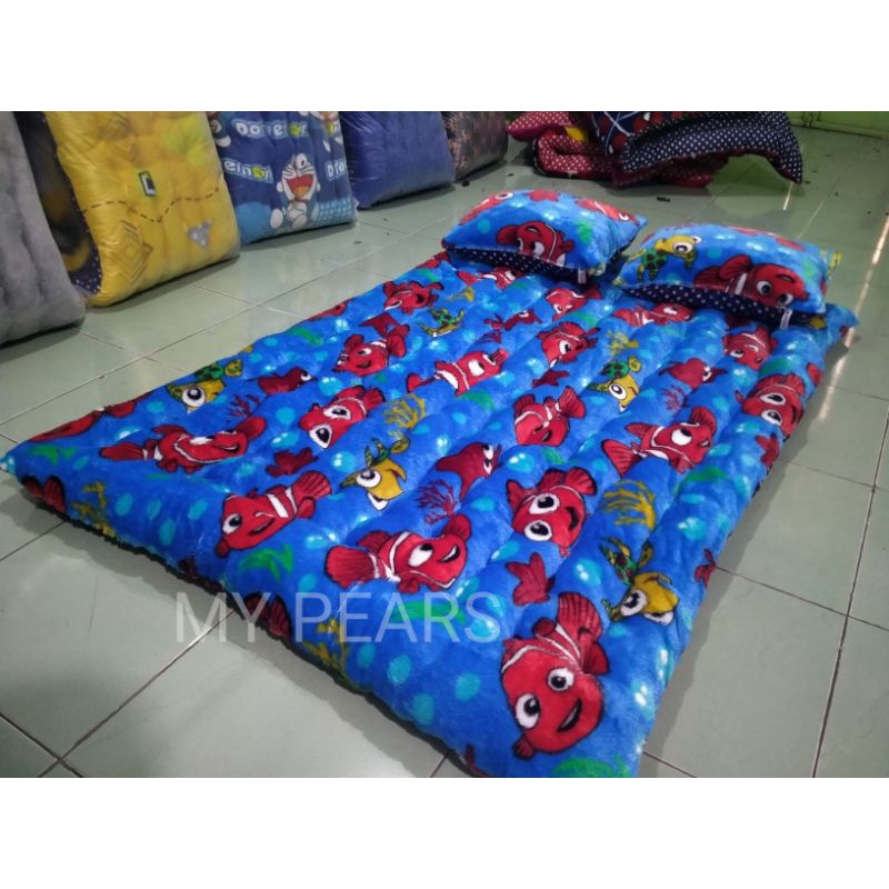 Jual Kasur lipat bulu tebal / kasur gender (Nemo) | Shopee Indonesia