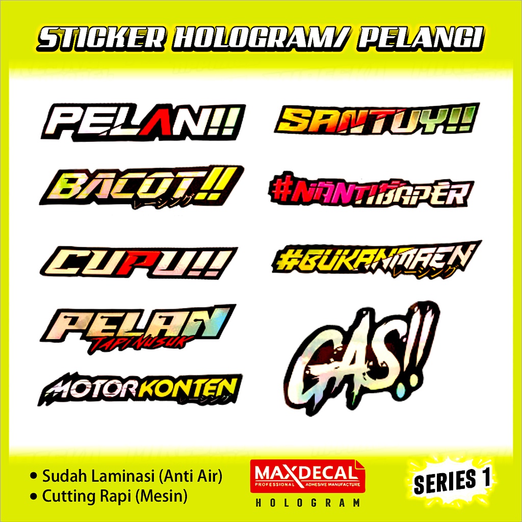 Jual Terbaru!! Stiker Viral Hologram Terlaris Racing Series 1 / Sticker ...