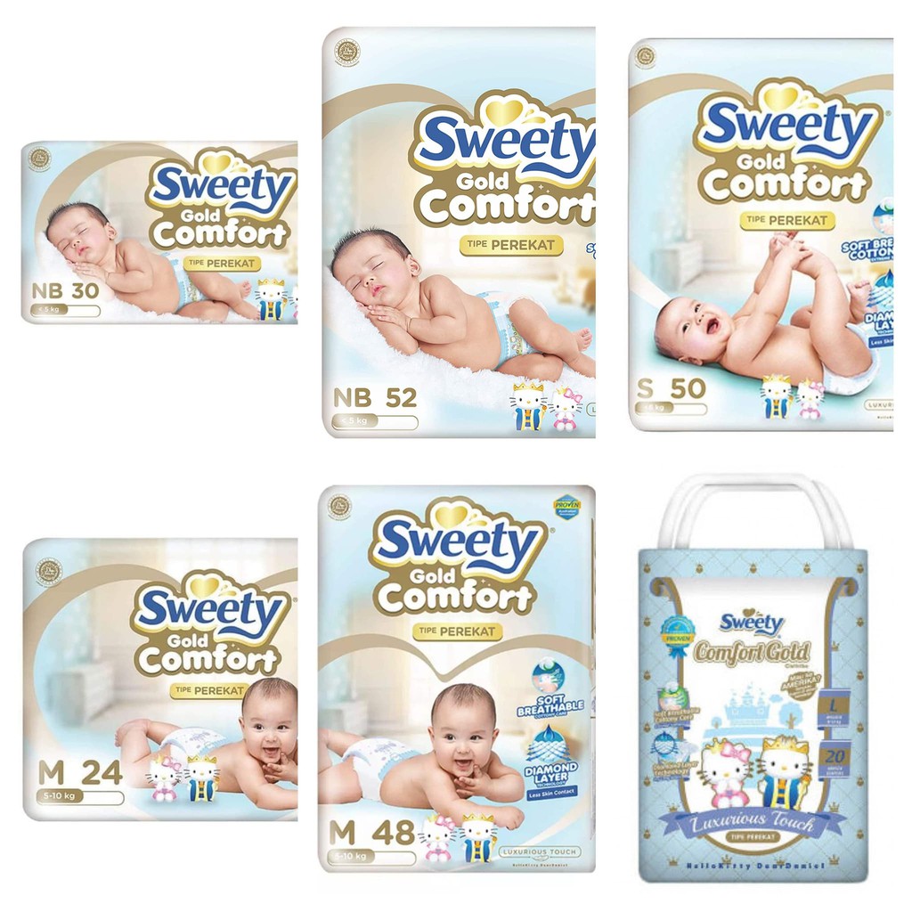 Jual SWEETY GOLD TAPE NB S M DIAPERS ANAK POPOK PEREKAT NEW BORN ...