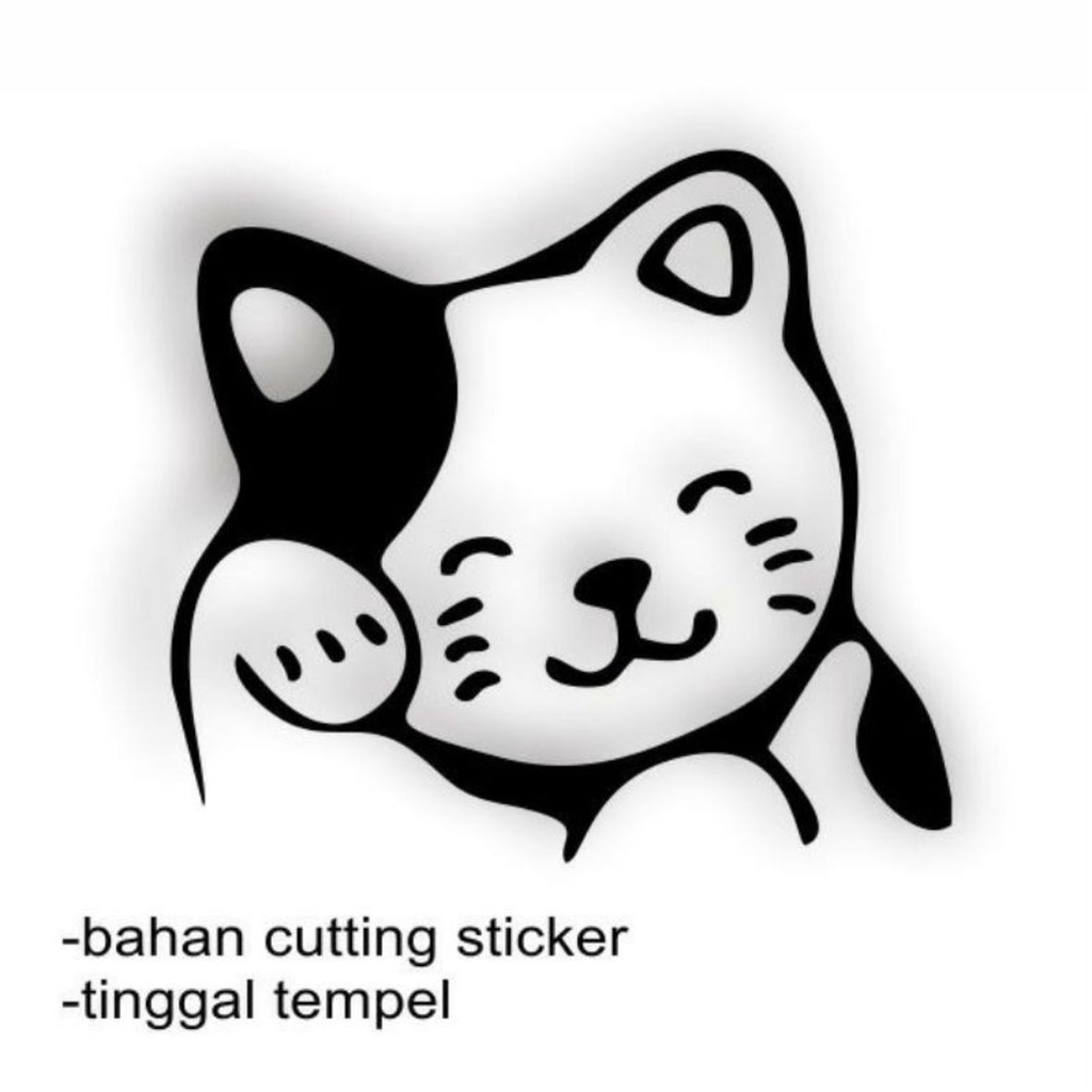 Jual stiker cutting kucing bisa ditempel di laptop motor mobil | Shopee ...