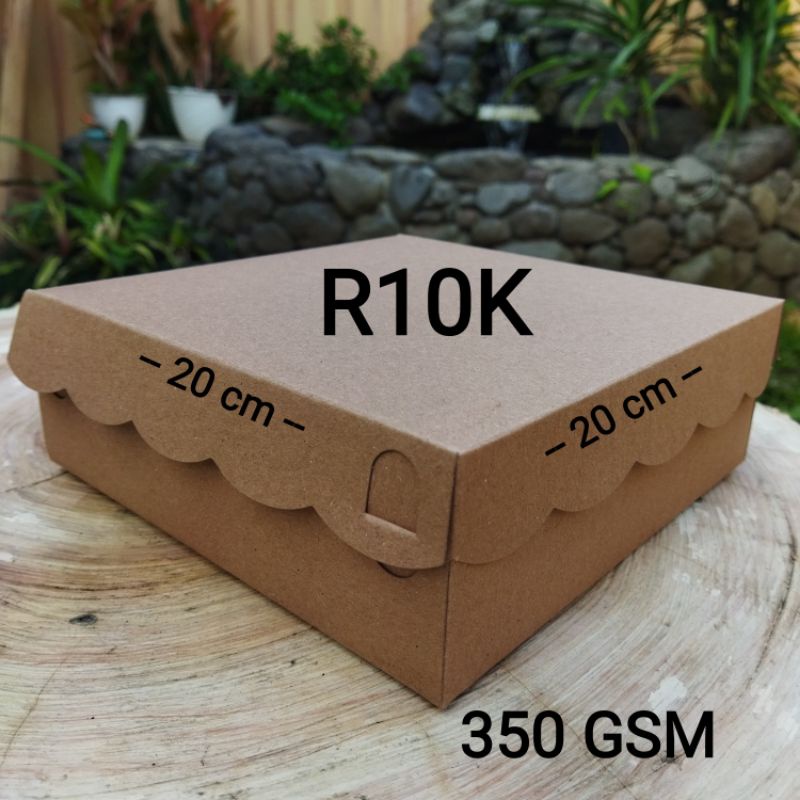 Jual Dus Coklat R10K Kraft 20x20 cm / Kotak Nasi R10K / Box Nasi Coklat ...