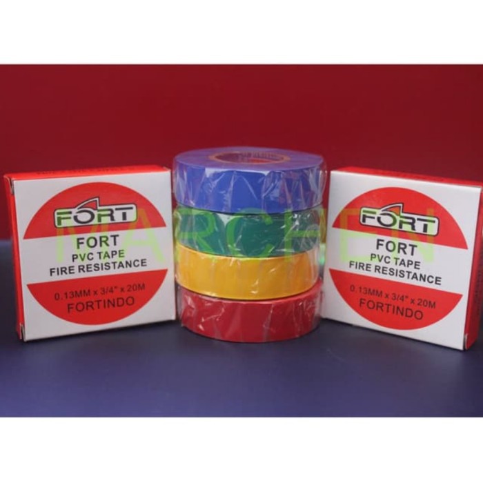 Jual Isolasi Listrik Fort/ Anti Api/ Lakban Listrik/ Merah/ Kuning ...
