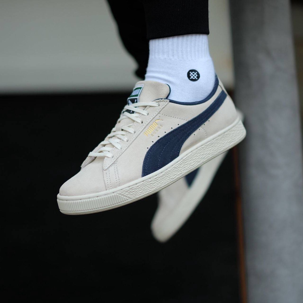 Jual PUMA SUEDE CLASSIC CREAM NAVY | Shopee Indonesia