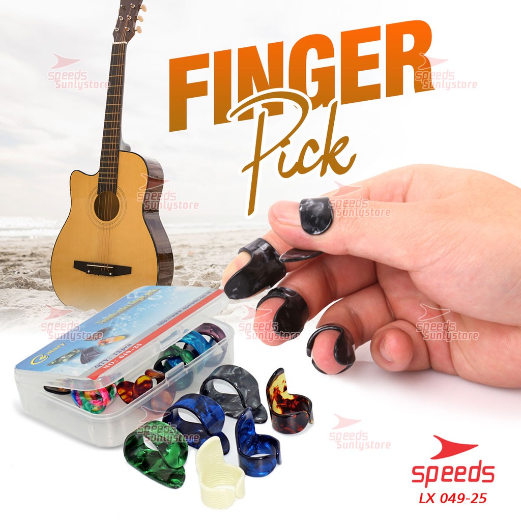 Jual SPEEDS Pick Gitar Alat Musik Pick Finger Celluloid Pemetik Gitar ...
