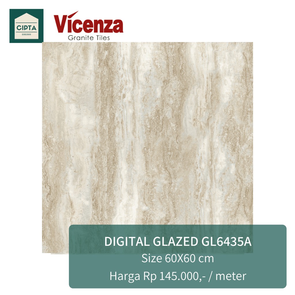 Jual GRANIT/ GRANITE TILE VICENZA DINDING/ LANTAI 60X60 CM GLAZED CRYSTAL KILAP GL6435A ...