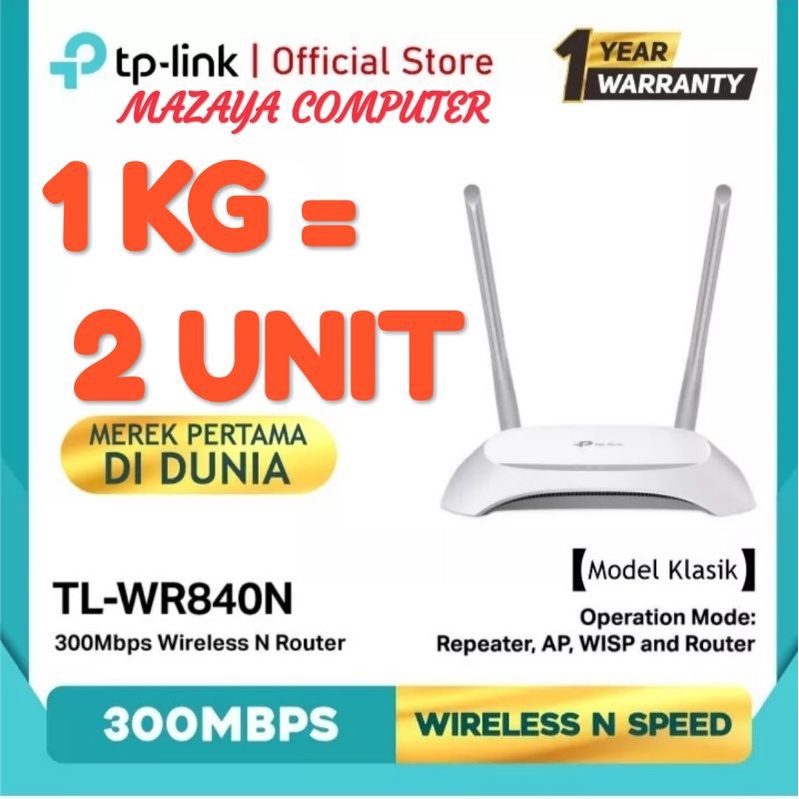 Jual TP-LINK TL WR-840N GARANSI WIRELESS WIFI ROUTER 300MBPS TPLINK ...