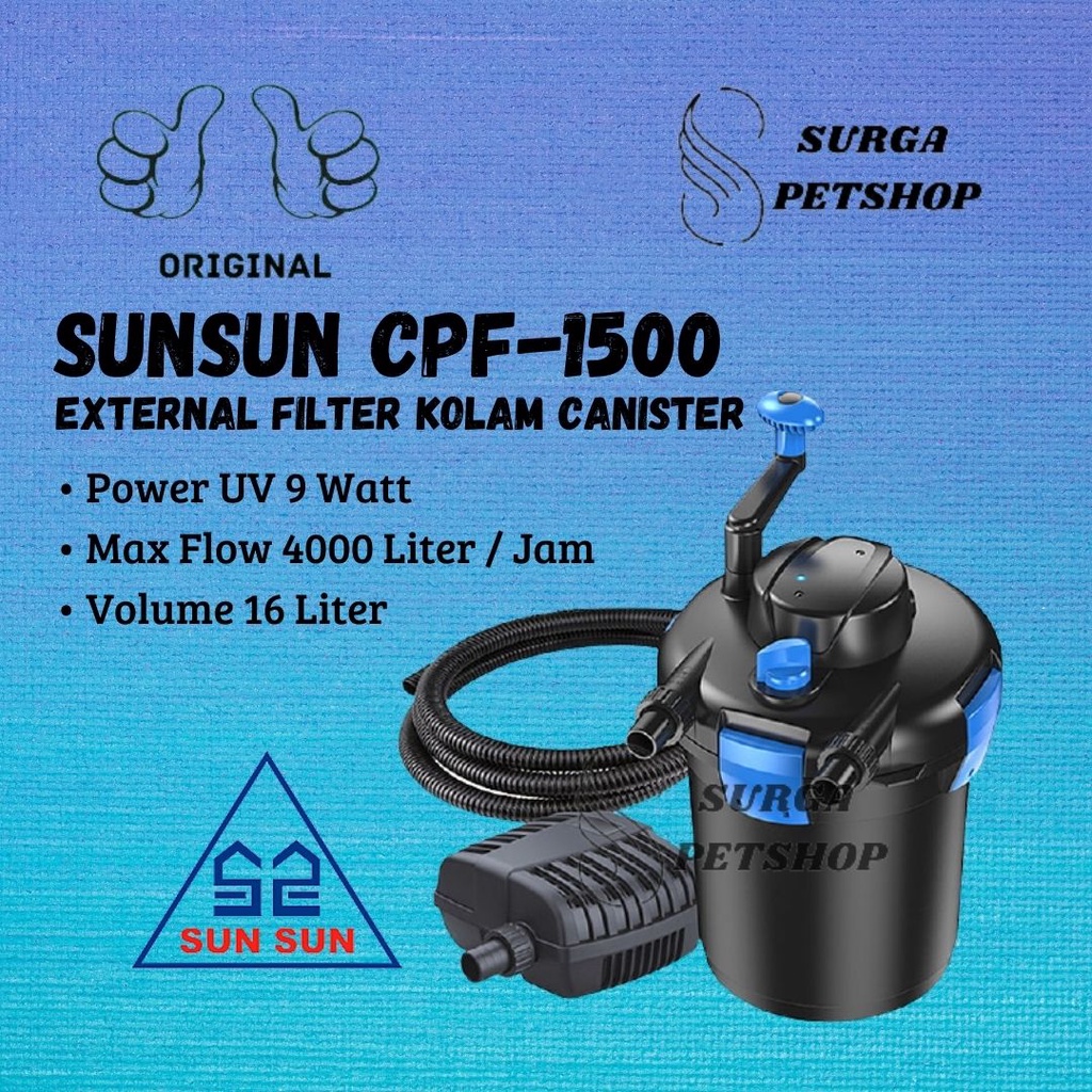 Jual SUNSUN CPF 1500 External Filter Canister Eksternal Kolam Aquarium ...