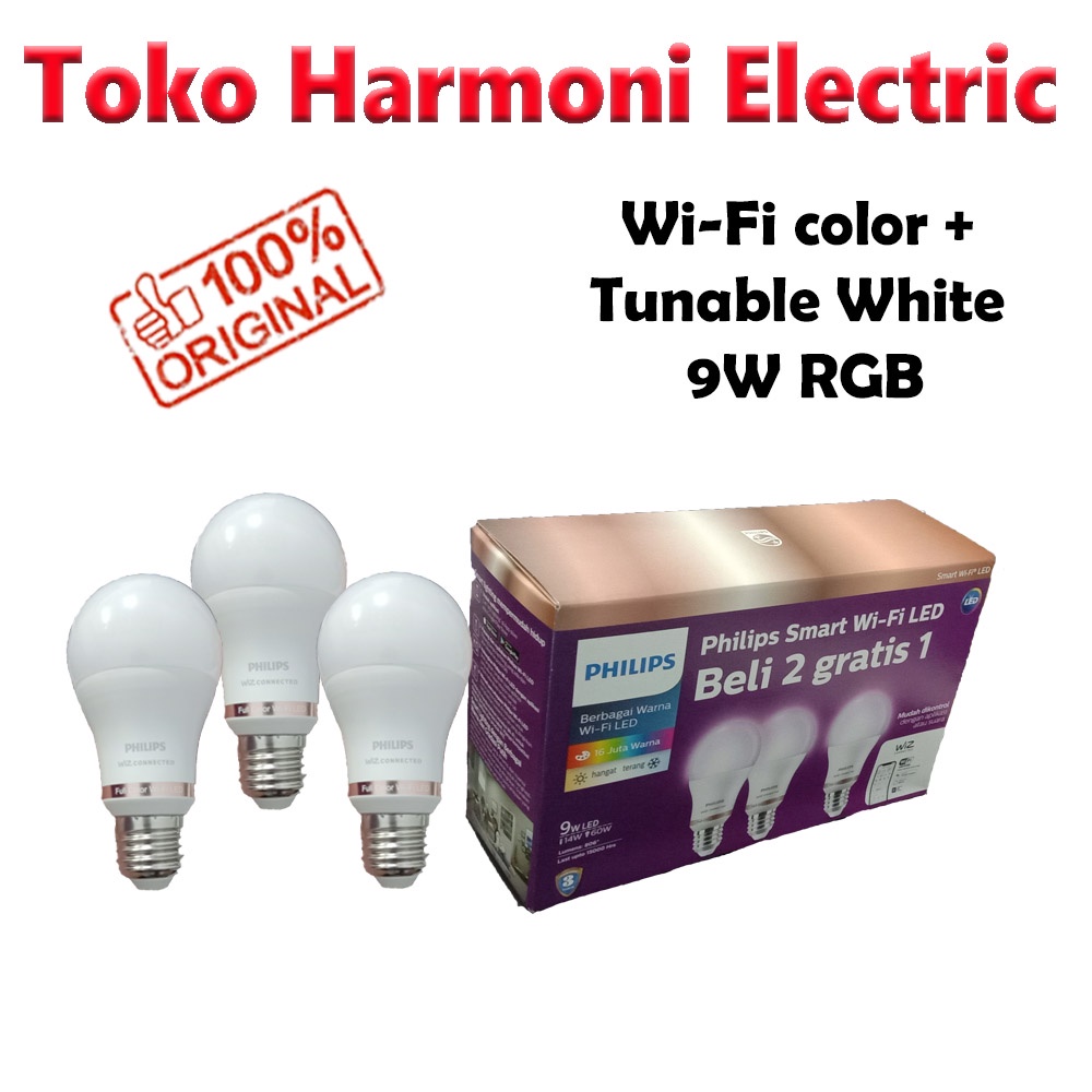 Jual Philips Lampu Smart Wi-Fi Color+Tunable White 9W RGB | Shopee Indonesia