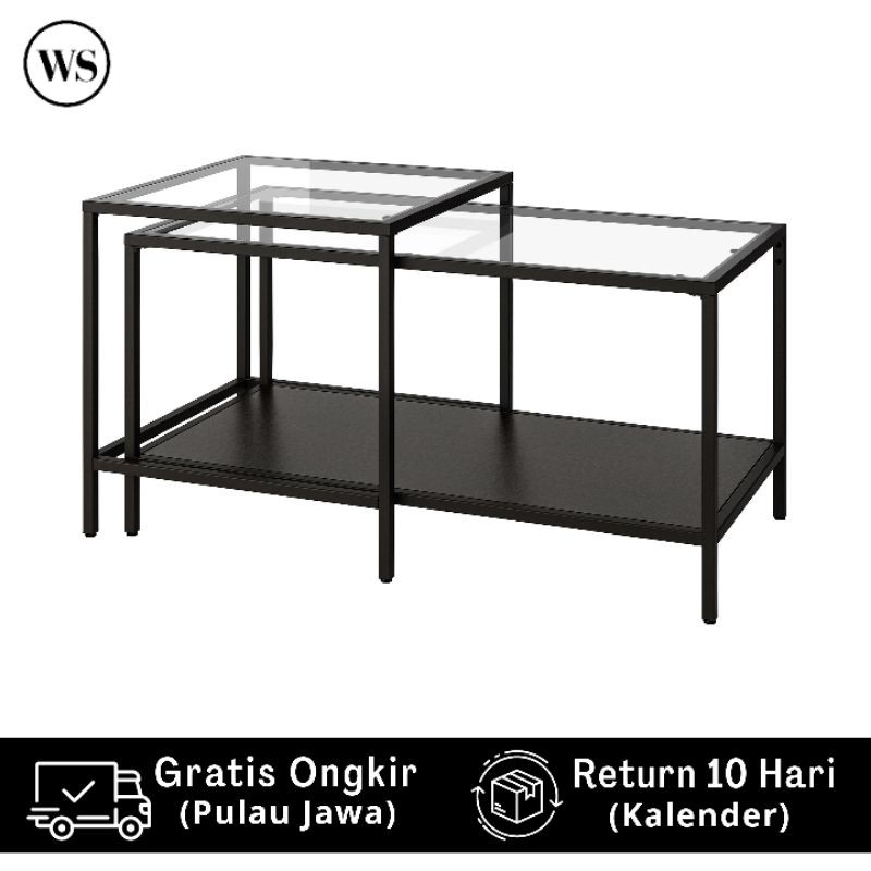 Jual Coffee Table Minimalis Modern Meja Tamu Susun Set Isi 2 Kaca ...
