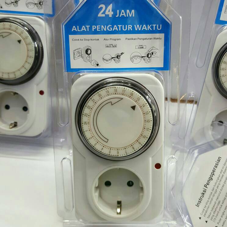 Jual PROMO !!! Saklar Timer 24 Jam Stop Kontak Otomatis Listrik AC 220V ...