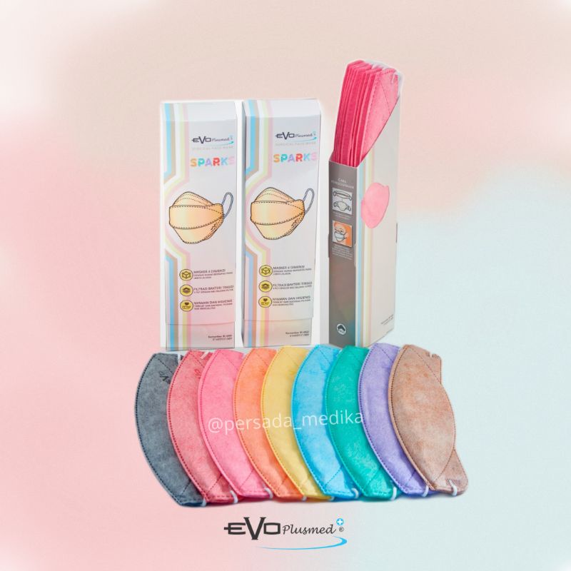 Jual Evo Plusmed Sparks Series-Masker Medis 4D Earloop-4PLY-1 Box (isi ...