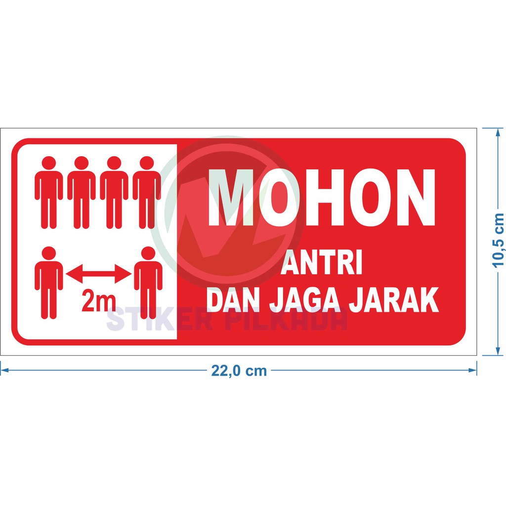 Jual STIKER VINYL MOHON ANTRI DAN JAGA JARAK | Shopee Indonesia