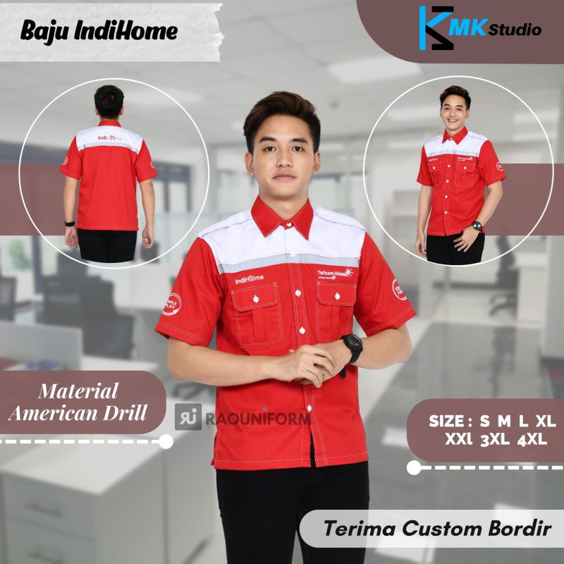 Jual Custom baju IndiHome/serangan kerja IndiHome murah/kemeja kerja ...
