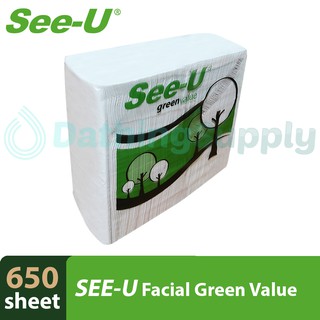Jual Tisu SEE-U SEE U Green Value Facial 650 Sheet / 2 Ply Tissue SEEU ...