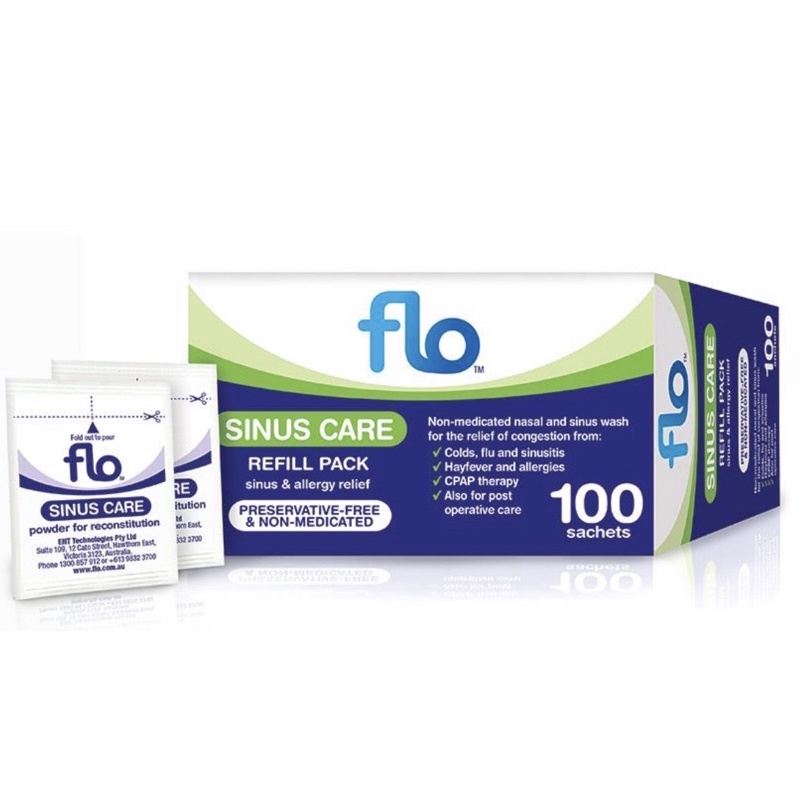 Jual Flo sinus care 100 sachets sinus allergy nasal rinse irrigation ...