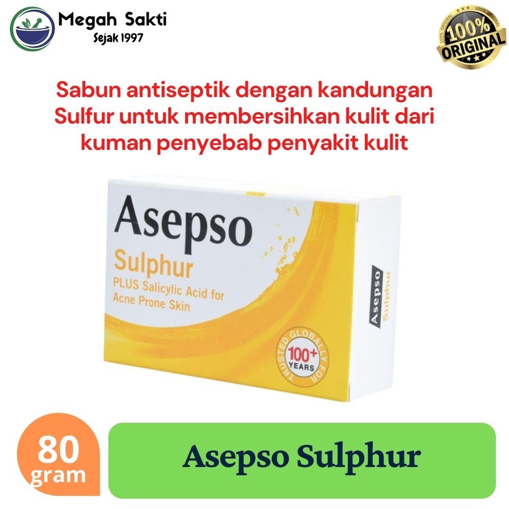 Jual MGS - Sabun Antiseptik ASEPSO Sulfur | Shopee Indonesia