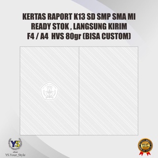 Jual KERTAS RAPORT CUSTOM LOGO K13 SD SMP SMA MI READY STOK TUT WURI ...
