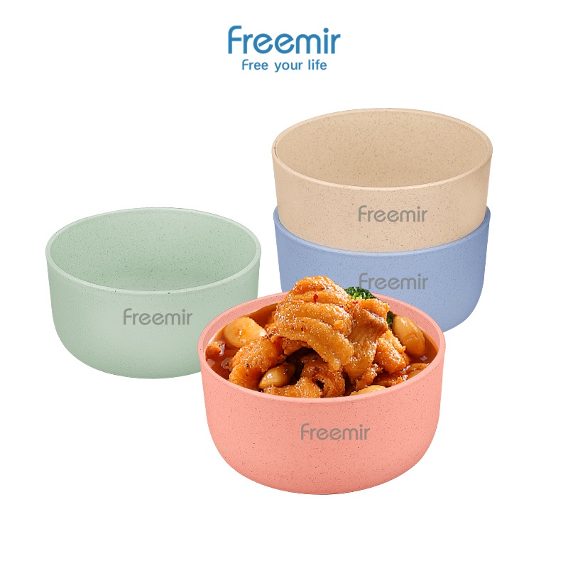 Jual freemir Set 4 pcs Mangkok Buah 11,5 cm Wheatstraw Bowl Mangkuk ...