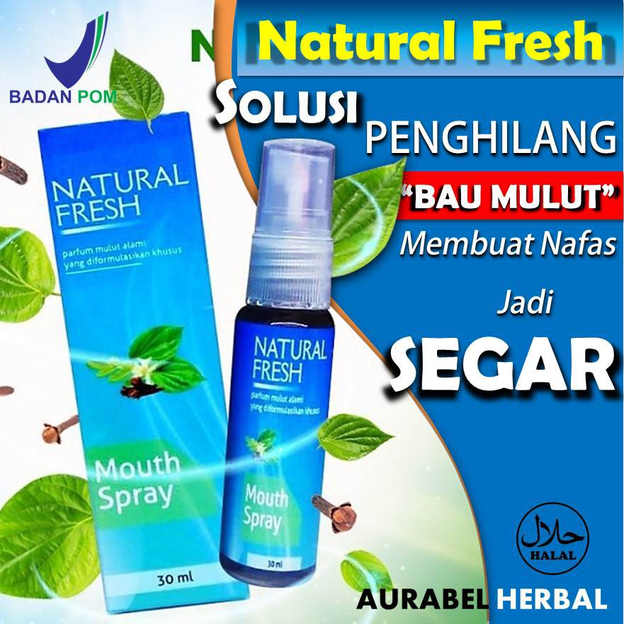 Penghilang Bau Mulut Herbal / Penyegar Mulut Spray Natural Fresh ...