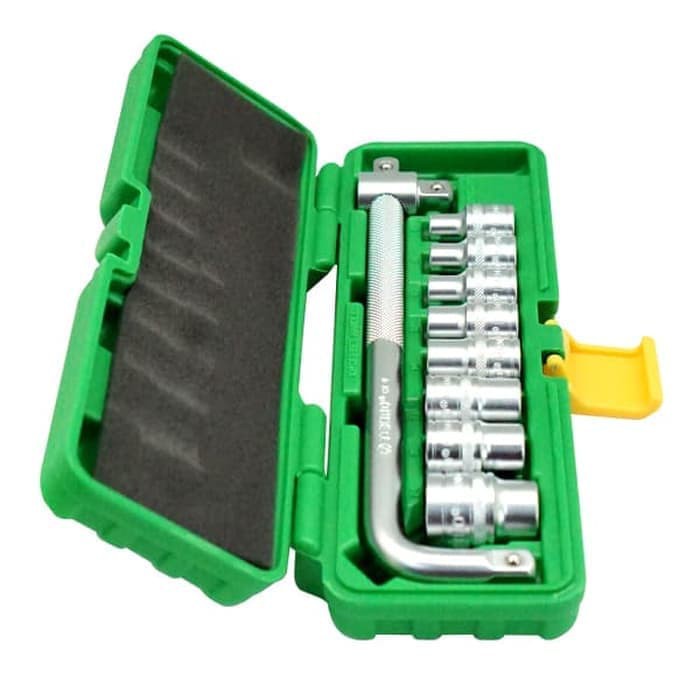 Jual Kunci Sok Shock Set Tekiro 10 pcs 0.5 inch DR 8 – 24mm 6PT Box Plastik Sock Socket Set ...