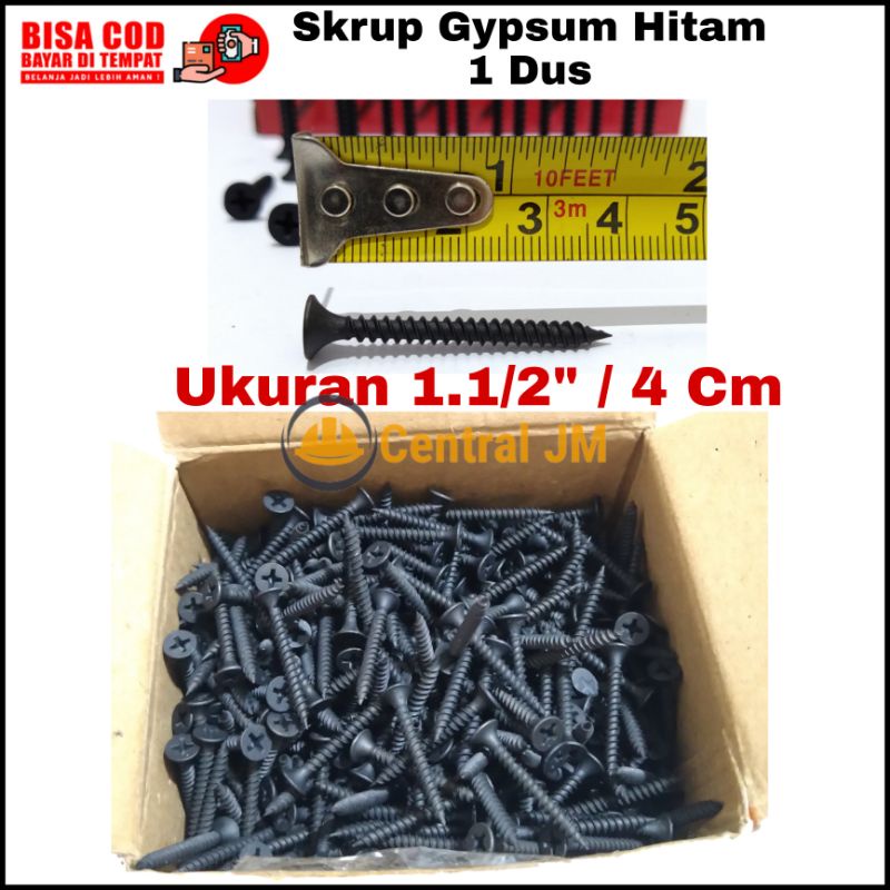 Jual Sekrup Gypsum Ukuran 1.1/2 Inch [ 4 CM ] Skrup 1 Dus High Quality Tajam - Paku Screw Gypsum ...