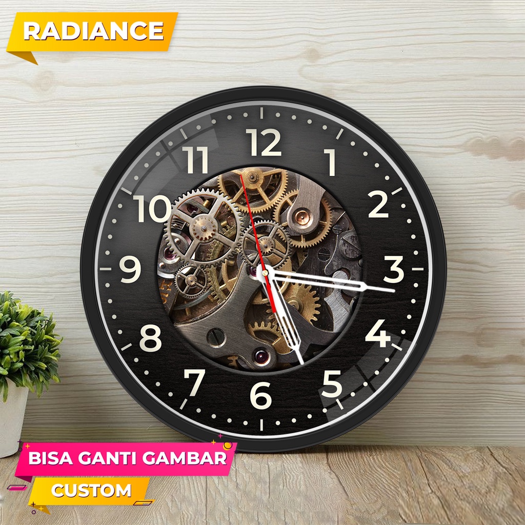 Jual Jam dinding vintage clock machine sweep bisa custom ada kaca ...